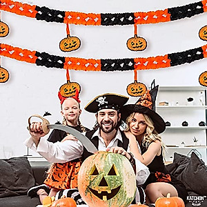 Halloween Pumpkin Garland - 10 Feet, 2 Pieces | Halloween Banner for Mantle | Halloween Garland, Halloween Birthday Party Decorations | I Smell Kids Halloween Decorations | Halloween Party Decorations