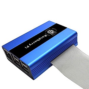 Premium Raspberry Pi Case Aluminum with Fan for Raspberry Pi 3B+/3/2B (Blue)