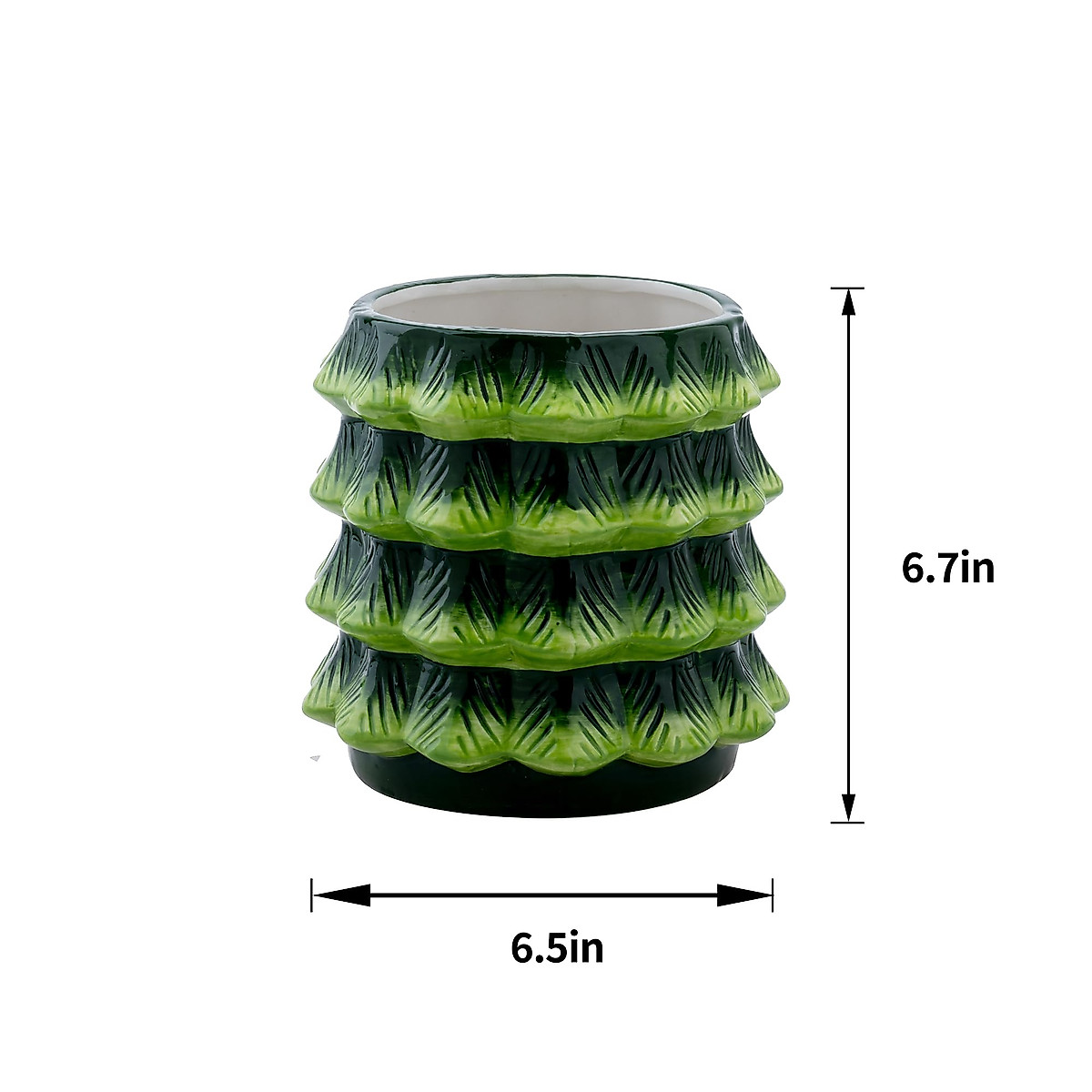 HPYNPES Large Ceramic Christmas Utensil Holder - Festive Christmas Tree Design for Holiday Kitchen Decor