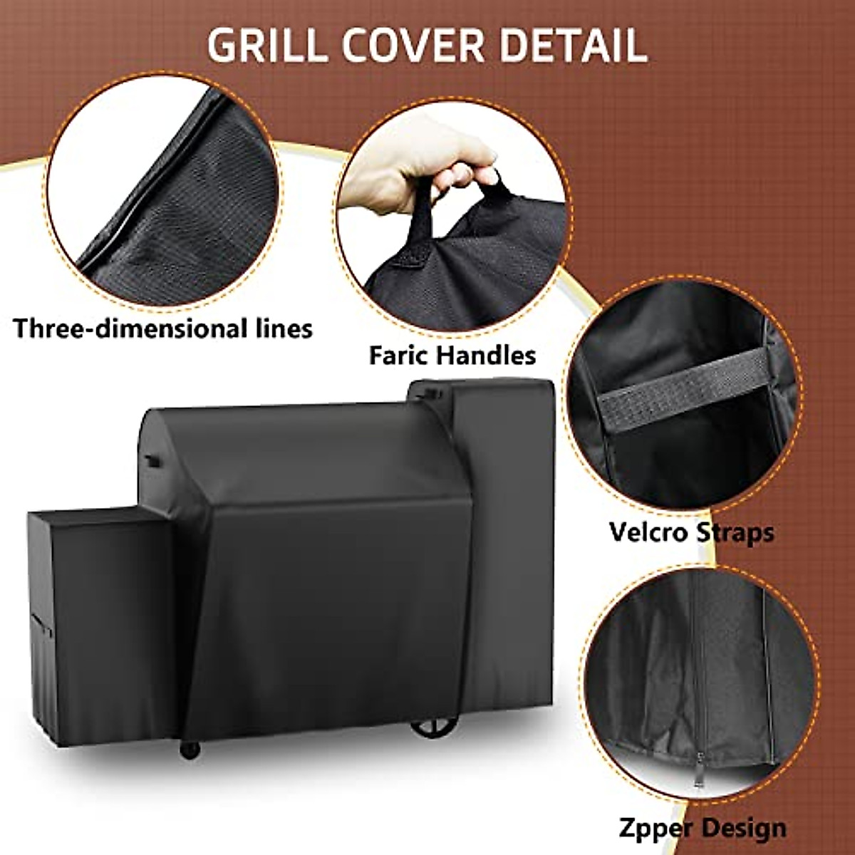 QuliMetal Grill Cover for Char-Griller Gravity 980 Charcoal Grills, Fits Model Char-Griller Gravity 9800 and 9804 Charcoal Grills, 600D, UV Resistant Smoker Cover