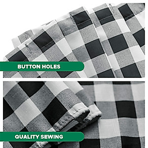 Biscaynebay Textured Fabric Shower Curtains 72" X 72", Black & White Printed Checkered Linen Modern Hotel Luxury Quality Cloth Bathroom Curtains Machine Washable