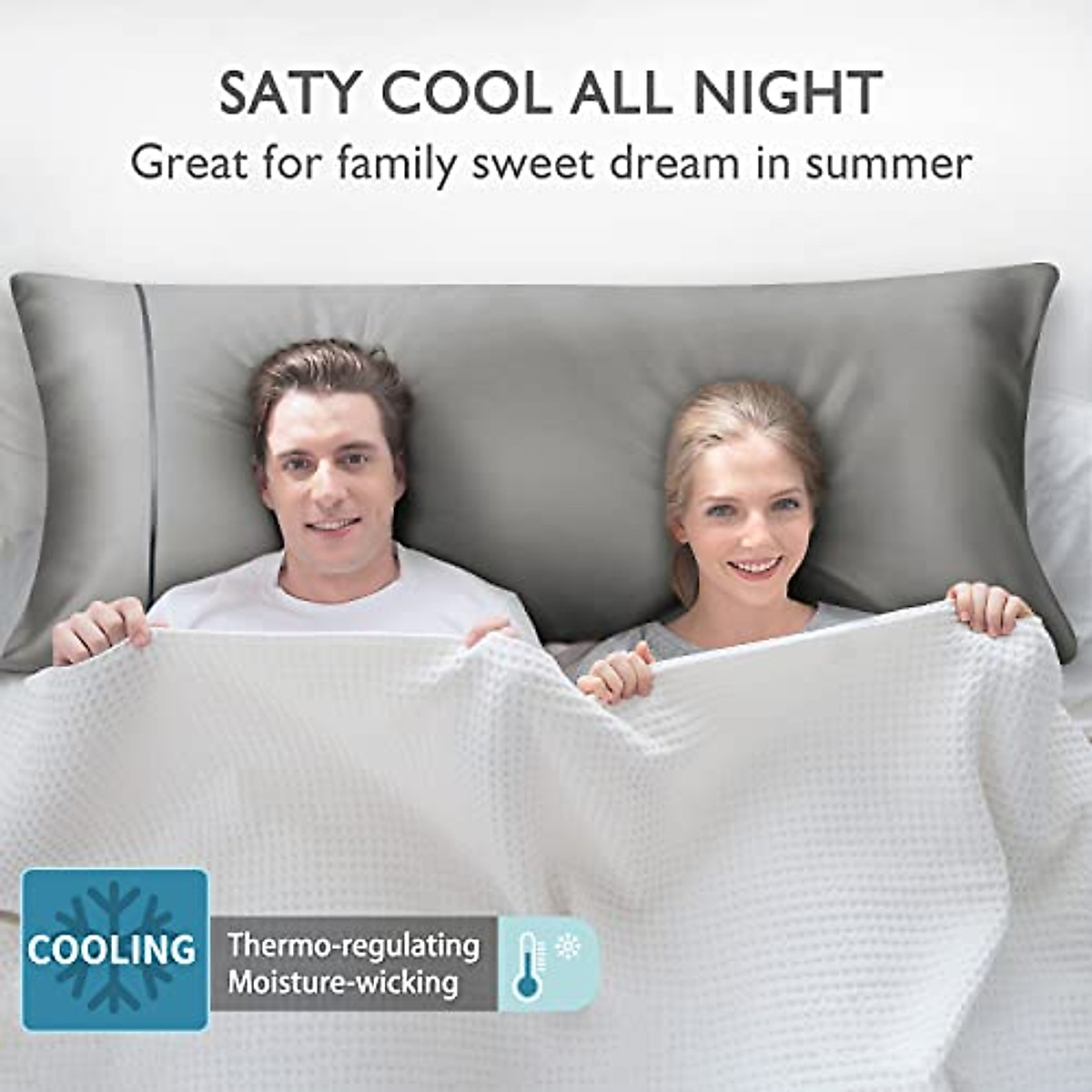 Fittia Silky Satin Body Pillow Pillowcase for Hair and Skin, Silk Body Pillow Case Cover 20x54 with Envelope Closure, Soft Long Pillowcase, Slivergrey, 1 Pack