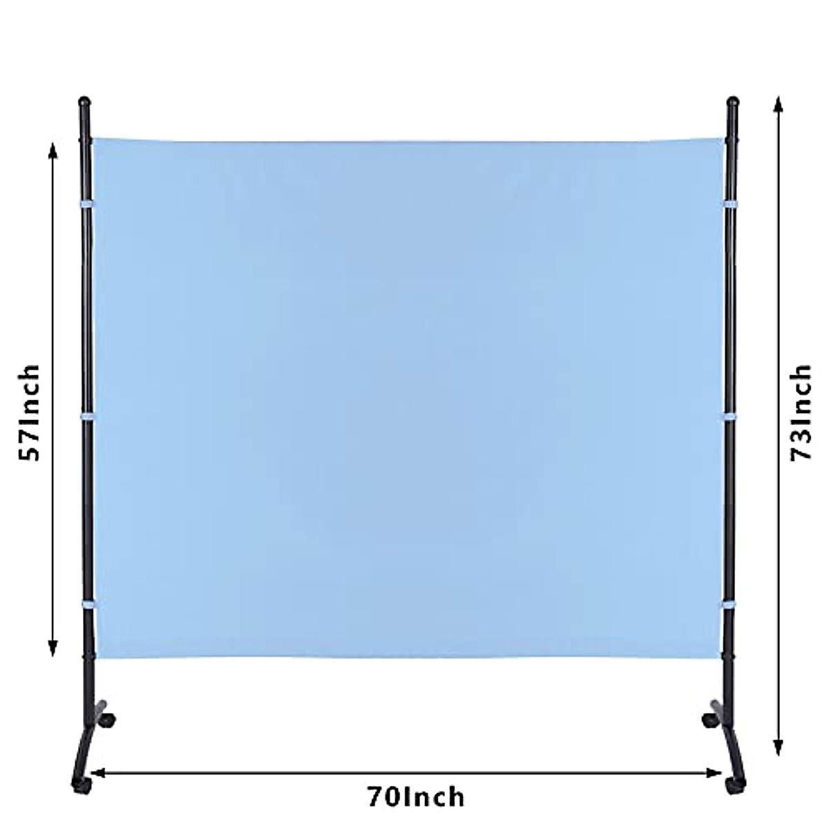 Grezone Single Large Panel Room Divider with Wheels Privacy Screen for Bed Room Dining Room Living Room Partition Home Office Dorm (Sky Blue)
