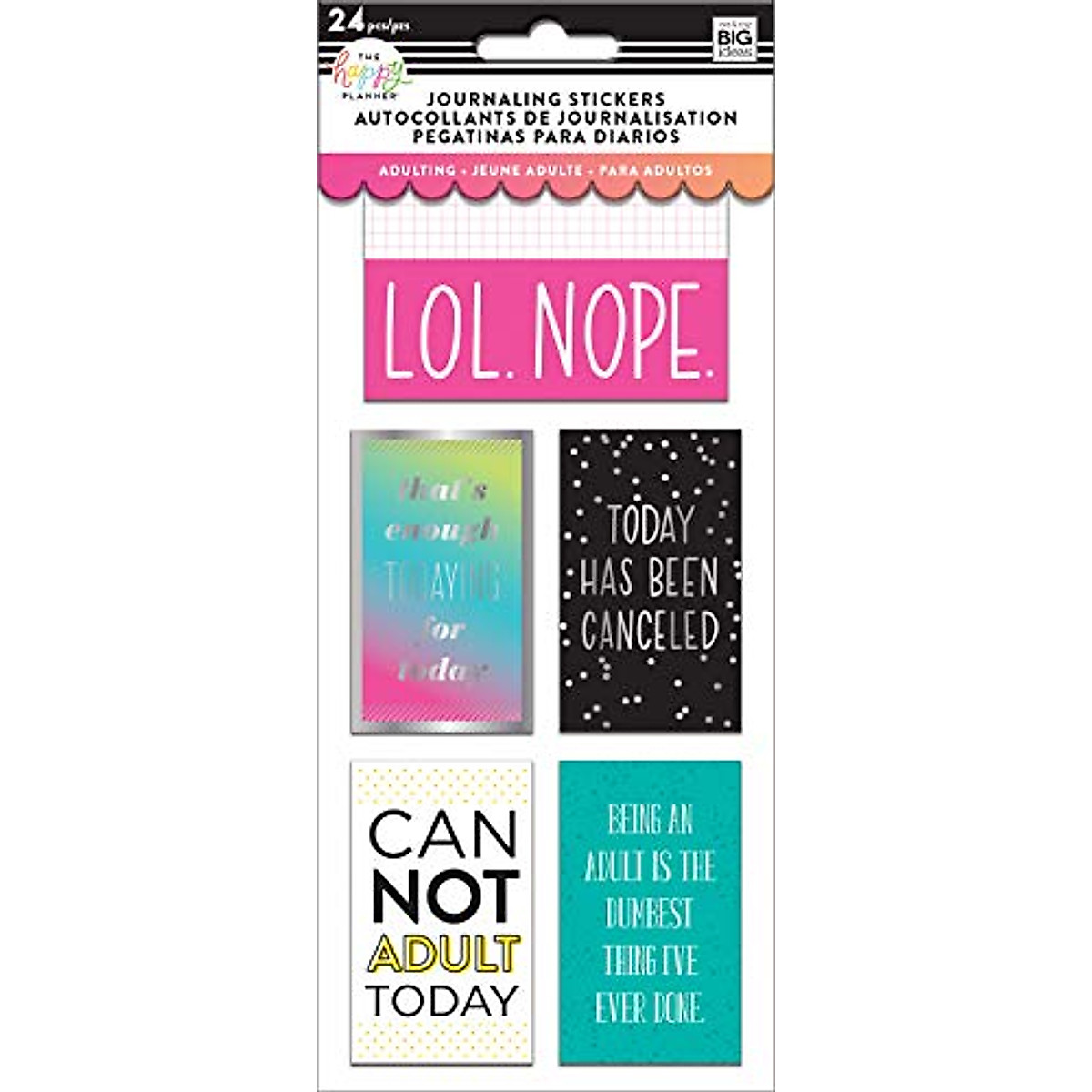 Me & My Big Ideas The Happy Planner - Classic Adulting Flip Sticker, Multi