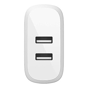 Belkin 24W Dual Port USB Wall Charger - iPhone Fast Charging - USB Charging Block for Power Bank, iPhone 14, iPhone13, iPhone 12, iPhone 11, iPad Pro, Samsung & More, iPhone Cable Not Included