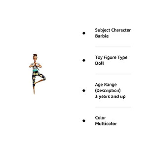 Barbie Made to Move Dolls with 22 Joints and Yoga Clothes, Floral, Blue