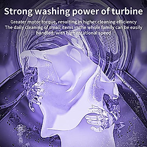 Portable Washing Machine, 8L High Capacity Mini Washer with 3 Modes Deep Cleaning Half Automatic Washt, Foldable Washing Machine with Soft Spin Dry for Socks, Baby Clothes, Towels, Delicate Items (Purple)