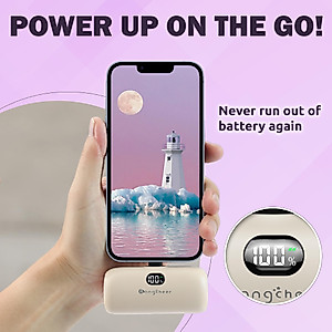 Bangcheer Portable Charger 5000mAh Upgrade Power Bank Fast Charging and PD 10W Input Small Docking Battery with LED Display & LED Fill Light Compatible with iPhone/Airpods (Apricot)