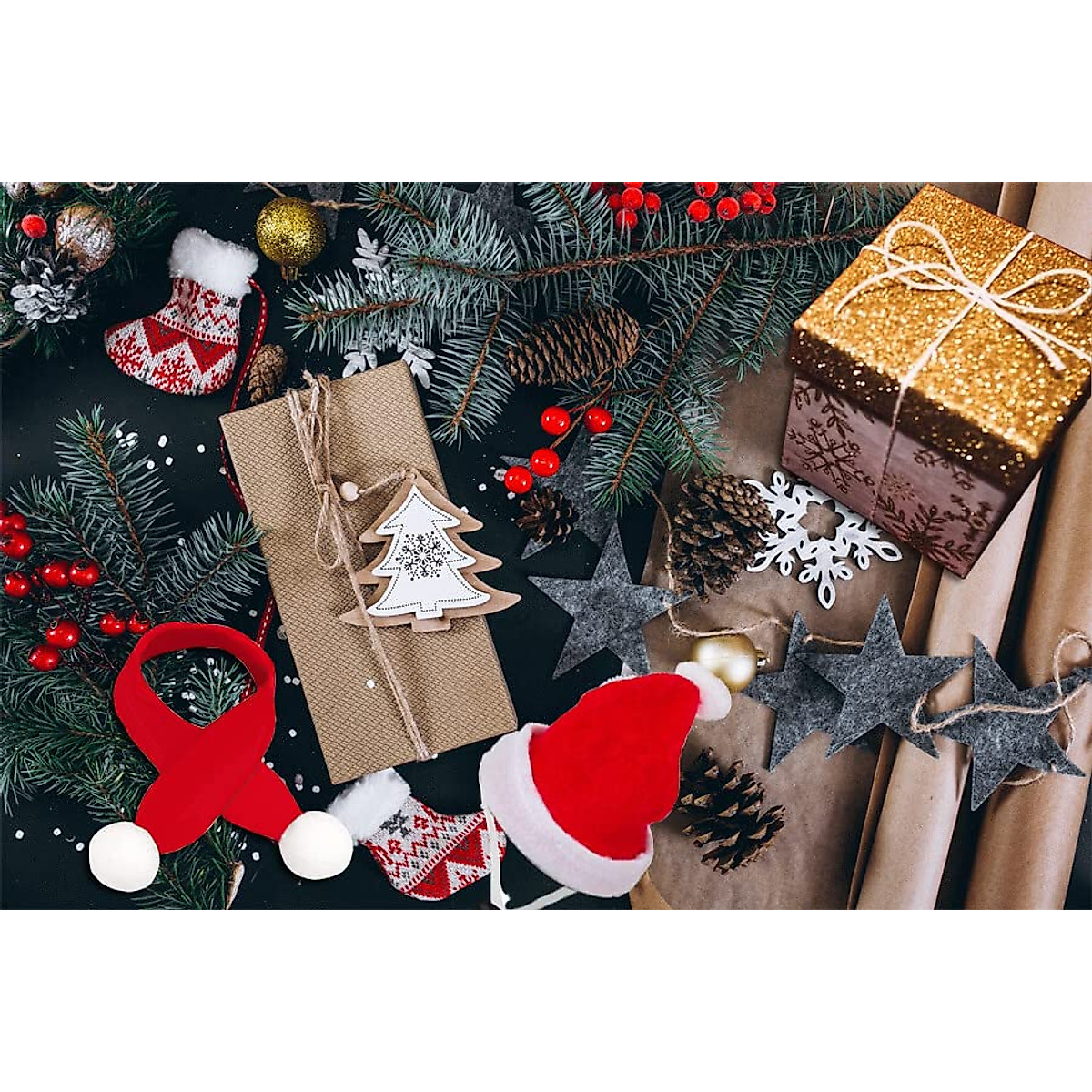 Christmas Pet Chicken Hat Scarf Set for Hens, 12 Pieces Santa Hat Cloak with Adjustable Chin Strap Cute Decorative for Duck Hens Rabbit Kitten