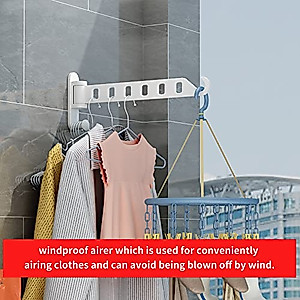 JOOM Laundry Drying Rack Wall Mounted Clothes Drying Rack Clothes Hanger White