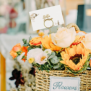 lsshao 30-Piece Floral Place Card Holder Set - 13.4 Inch Table Number Holders for Weddings, Birthdays, Parties, and DIY Crafts - Perfect Valentine's Day Gift Idea!