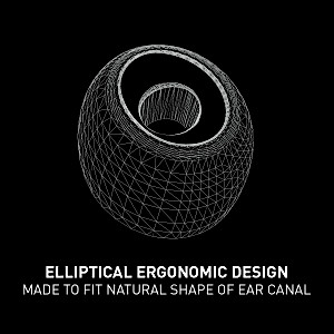 Eartune Fidelity U Ellipse-Shape Silicone Tips - Made to Shape of Natural Human Ear Canal for Comfort and Seal - HiFi IEM Accessory [X Small | 3 Pairs]
