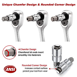 RIMKOLO 92-Piece Allen and Torx Bit Socket Set, 1/4" 3/8" and 1/2" Drive Torx/Tamper Proof Torx/Hex SAE & Metric Bit Set