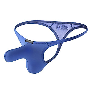 Mens Underwear Male Thongs and G-Strings for Sex Low Waist Elephant Nose Mesh Sheer Stretch T-Back Transparent Breathable Erotic Knickers?Men's Underwear Briefs