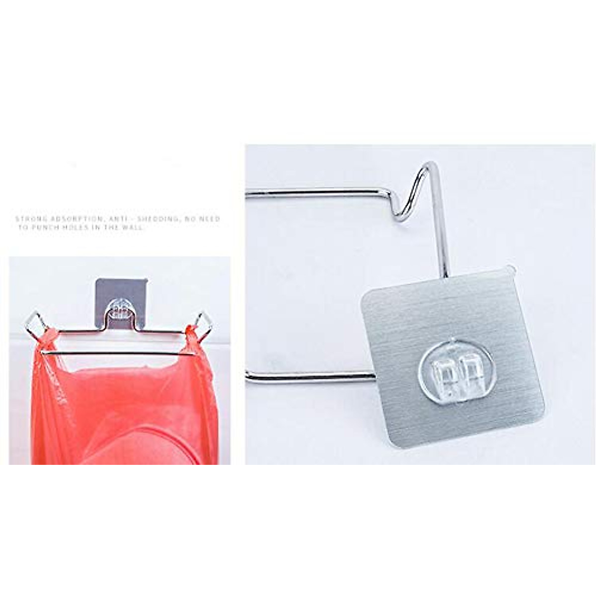 Easyinsmile Trash Bag Holder Portable Hanging Organizer Trash Rack 2pcs/Pack (Stainless Steel 3)