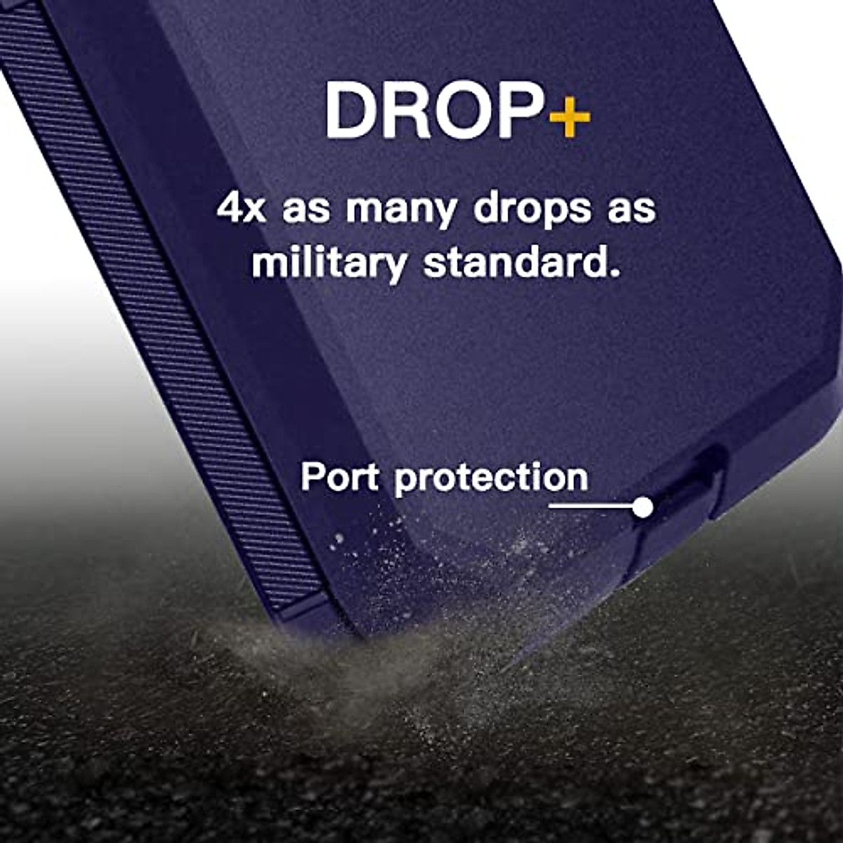 iPhone 8 Plus/7 Plus Case, AICase [Heavy Duty] [Full Body] Tough 4 in 1 Rugged Shockproof Cover with Built-in Screen Protector for Apple iPhone 8 Plus/7 Plus (Dark Blue/Light Blue+Belt Clip)