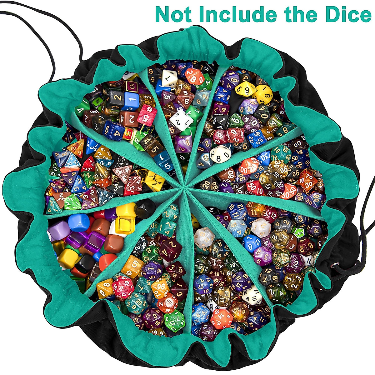 SIQUK Large Dice Bag with Pockets Big Capacity Dice Bag Drawstring Dice Pouch DND Dice Storage Bag for RPG MTG Table Games, Hold Over 300 Dice, Rose Red