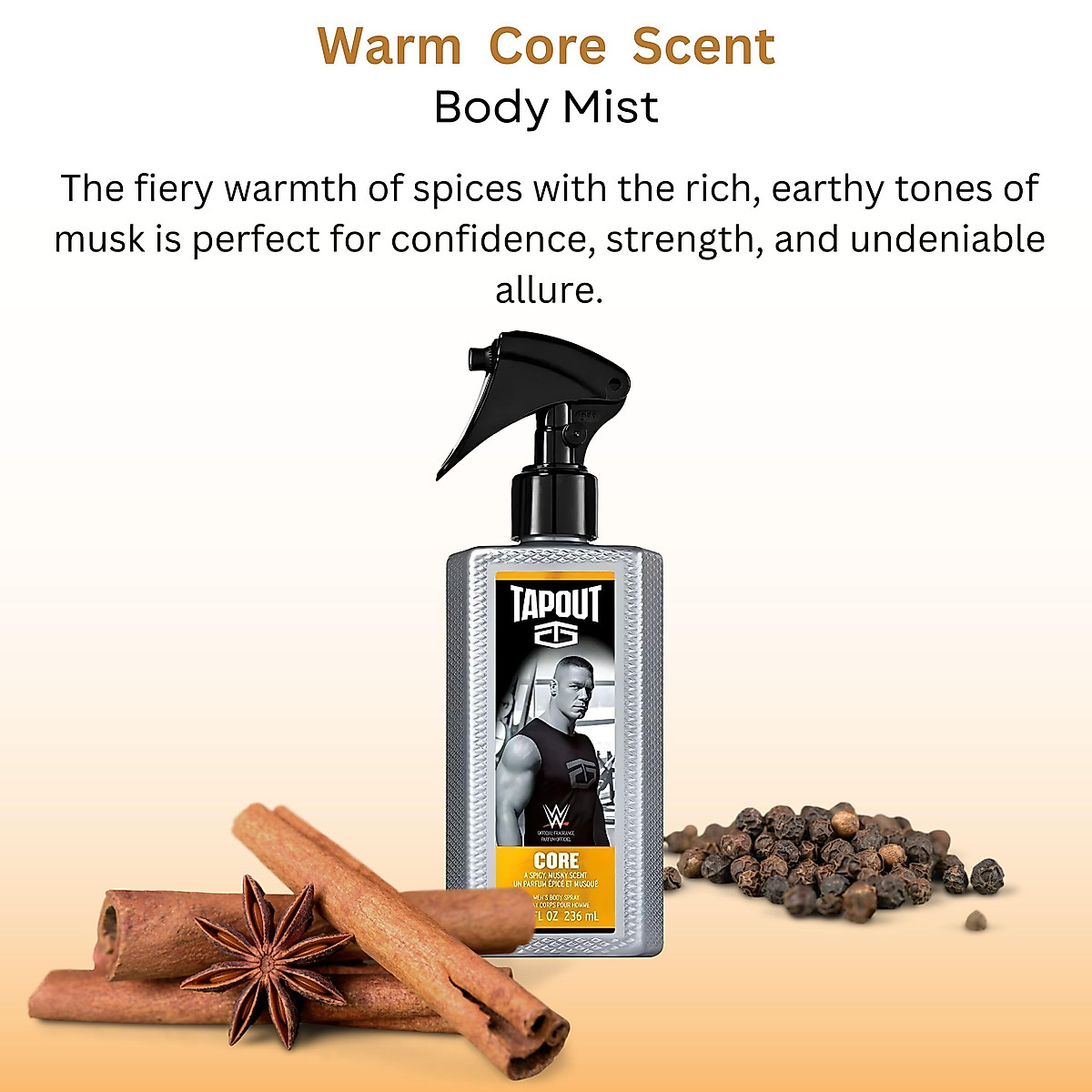 Tapout Core Body Spray Perfume for Men – Refreshing Fragrance, 8 Ounces