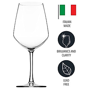 Lefonte Wine Glasses, Italian Red Wine Glasses Set, 18oz Clear Wine Glasses, Wine Glass Cups, Set of 2 - Made In Italy