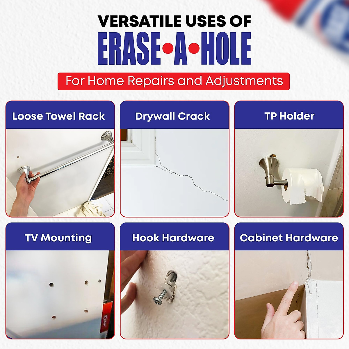 Erase-A-Hole The Original Drywall Repair Putty: A Quick & Easy Solution to Fill The Holes in Your Walls-Also Works on Wood & Plaster (1)