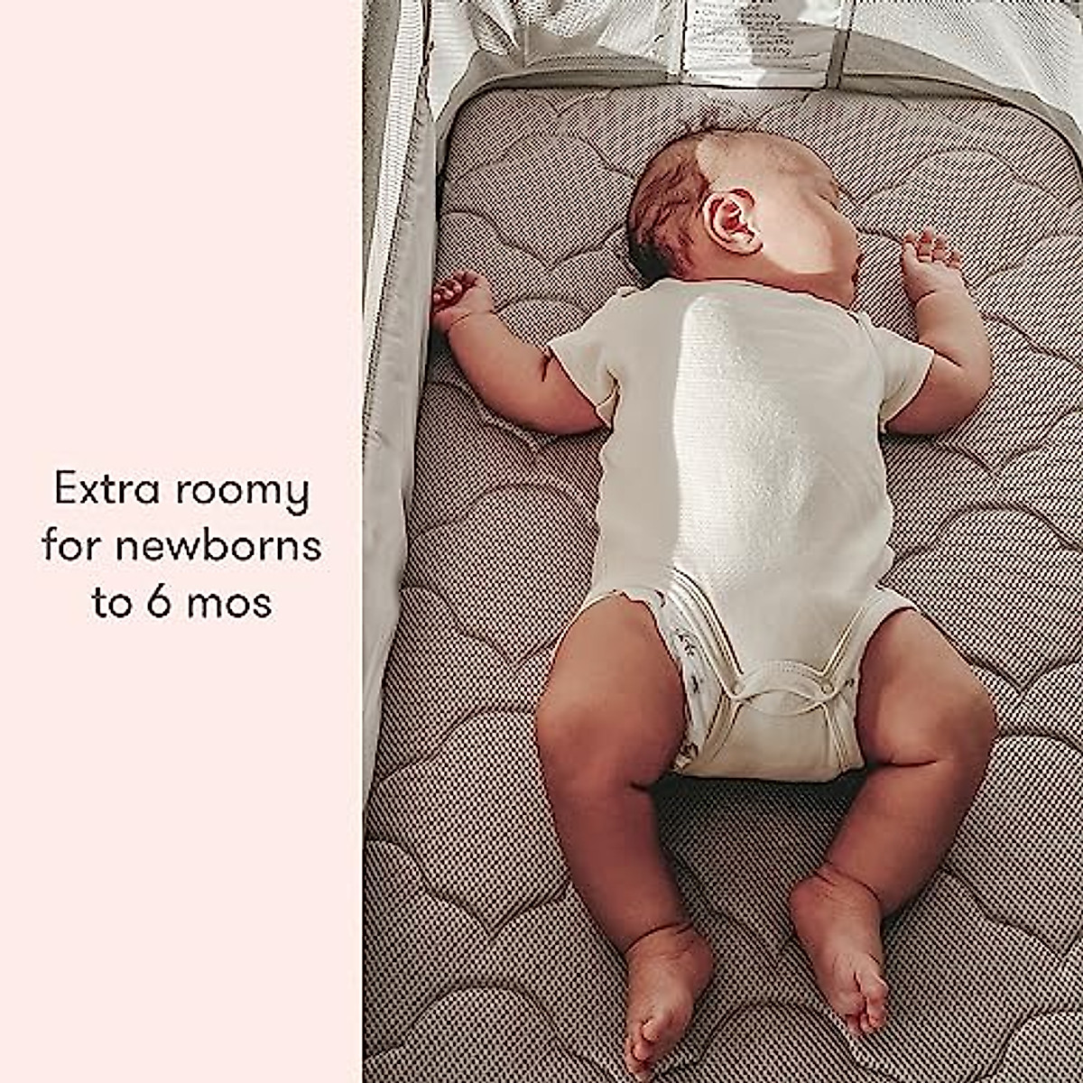 Newton Baby Bassinet & Bedside Sleeper with Mattress & Sheet - 100% Breathable & Washable, Removable Dual-Layer Cover | Solid Birch Frame Adjustable Height & Infant Access Opening | Bedside Bassinet