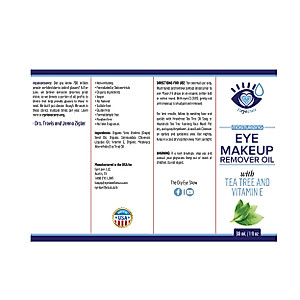 Heyedrate Eye Makeup Remover – Vitamin E & Tea Tree Oil Support Healthy Eyes – Organic, Moisturizing, Non Drying Makeup Remover Cleanser – Waterproof Eye Makeup Remover - 1oz. (Pack of 1​)