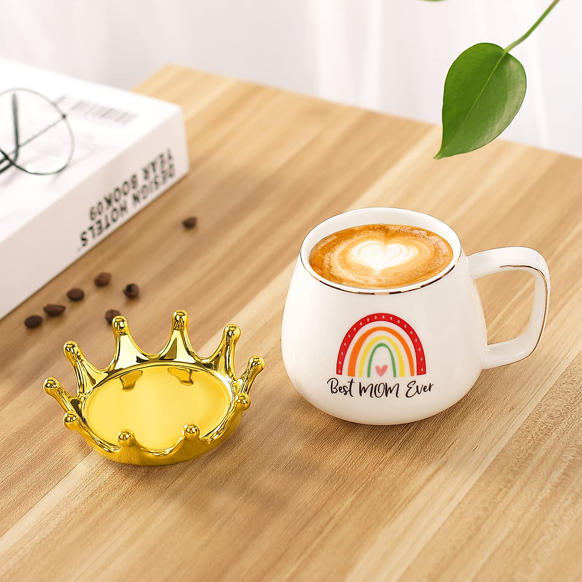 Gifts for Mom, Gifts for Mom from Daughter Son Best Mom Ever Coffee Mug with Crown Lid New Mom Gifts Birthday Gifts For Mom Women from Daughter Son Mug 12Oz