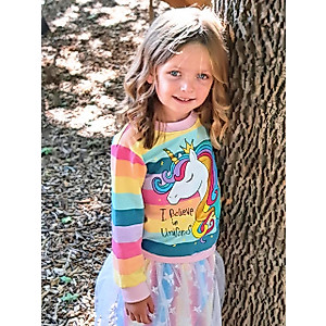 Kids Girls 2 Piece Valentine's Day Outfits Ruffle Sleeve Sweatshirts Tulle Sequins Skirt Dresses Clothes Toddler Heart Print Shirt Tutu Set 8t