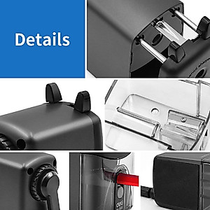 Manual Pencil Sharpener, Eesteros 2 in 1 Hand Crank Pencil Sharpener Heavy Duty for School Classroom, Office, Home(Gray)