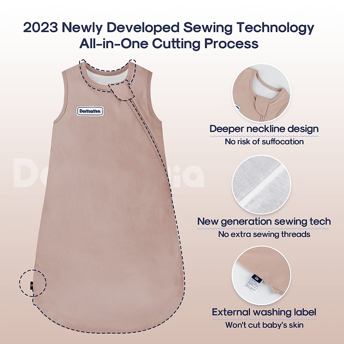 Domiamia Baby Sleep Sack 1.0 Tog Soft Cotton & Rayon Made from Bamboo Toddler Sleeping Sack 24-36 Months Dryable Lightweight Wearable Blanket