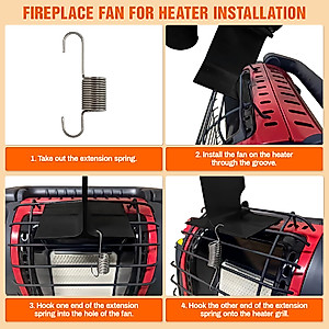 TCFUNDY Wood Stove Fan Heat Powered for Buddy Heater,Dual Motor Fireplace Eco Fan with Bracket Fixed on Propane Space Heater,Quiet Operation Circulating Warm Air, Stove Fan for Wood/Log Burner Stove