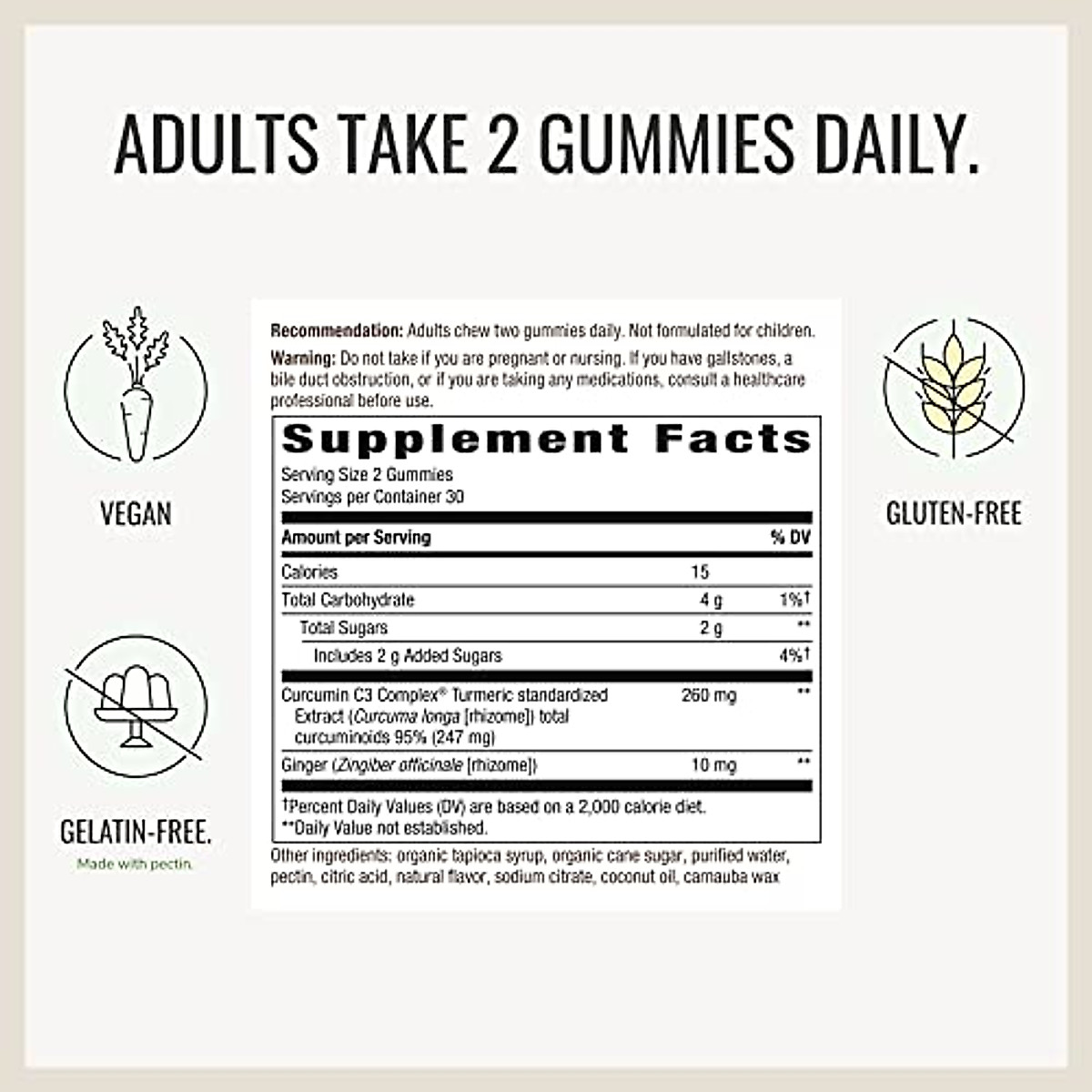 Nature’s Way Turmeric Ginger Gummies, Protect Against Free Radicals*, Support Antioxidant Pathways*, 260mg Turmeric per Serving, 60 Gummies