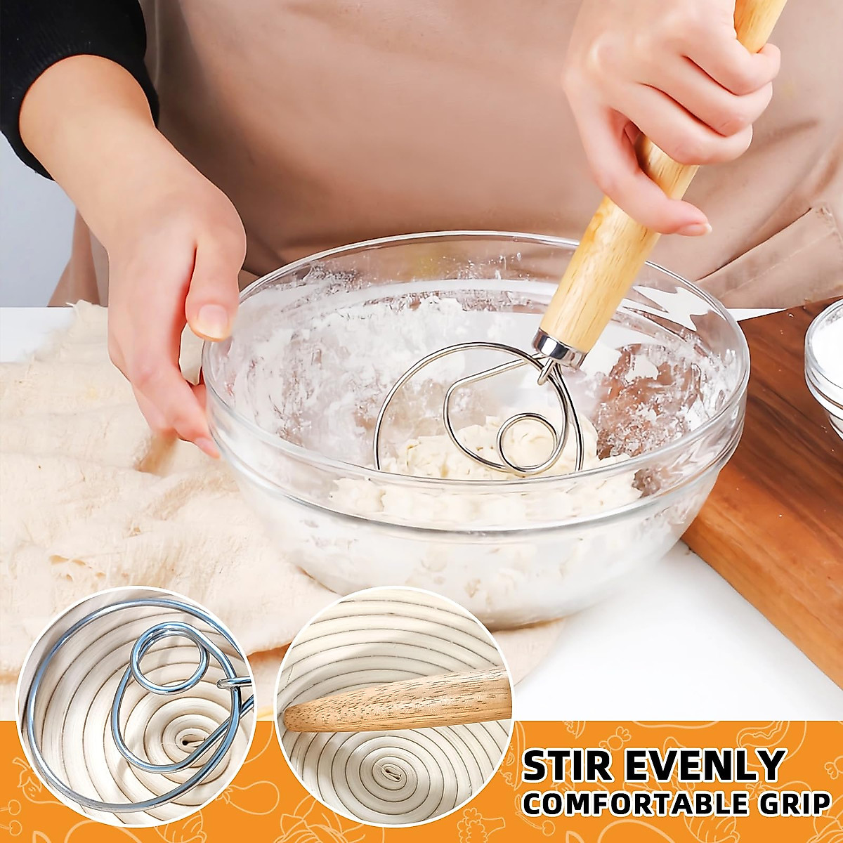 Proofing Baskets for Bread Baking, Round 9” Sourdough Starter Kit, Bannetons Bread Proofing Baskets, Sourdough Bread Baking Supplies
