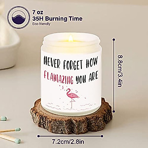 Afterprints Flamingo Scented Candle - Birthday Gifts for Women Friends, Inspirational Cheer Up Gift for Best Friends Bestie Sister Coworker, Christmas Graduation Leaving Candle Present