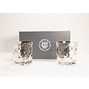 Christopher Walton Spinning Bubbles Handmade Bourbon Rocks Glass, 8.5oz, Set of 2 in Gift Box
