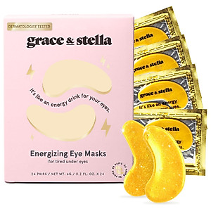grace & stella Under Eye Mask - Valentines Day Gifts for Women - Reduce Dark Circles, Puffy Eyes, Undereye Bags, Wrinkles - Gel Under Eye Patches - Bridesmaid Gifts - Vegan Self Care (24 Pairs, Gold)