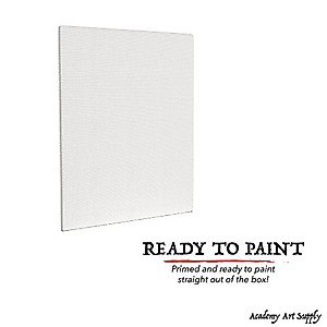 Academy Art Supply Canvases Panels 5 x7, 8 x 10, 9 x 12, 11 x 14 inch - 100% Cotton Artist Blank Canvas Board for Oil Painting, Pre-gessoed, Primed, Acid-Free Blank Canvas - Pack of 28