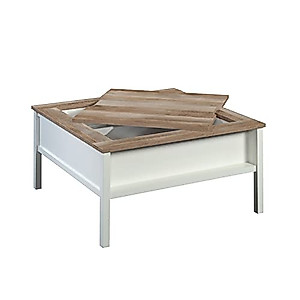 Sauder Cottage Road Coffee Gaming Table with Removable Top, Soft White Finish