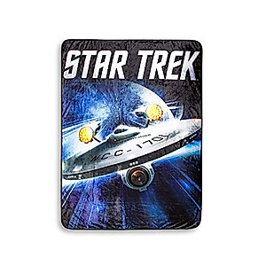 Star Trek: The Original Series USS Enterprise Plush Throw Blanket | Soft Fleece Blanket Cover, Cozy Sherpa Wrap For Sofa And Bed, Home Decor Room Essentials | Gifts And Collectibles | 45 x 60 Inches
