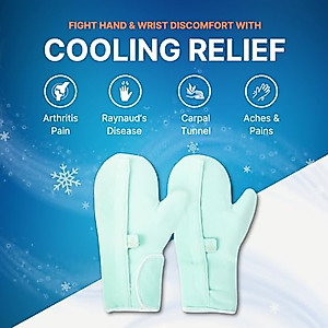 NatraCure Cold Therapy Mittens - Small/Medium - for Sore, Aching Hands, Working Hands, Arthritis, Neuropathy, Chemotherapy, Chemo Care Package for Women, Cryotherapy, Edema Relief, Hand, Finger Pain