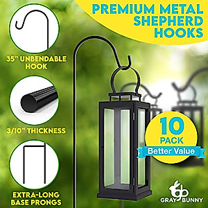 Shepherds Hooks for Outdoor, 10 Pack, 35 Inches Bird Feeder Pole, Hanging Plant Stand, Plant Hooks & Hangers, Shepherd Staff, Bird Feeder Stand, Plant Hanger & Bird Feeders Shepherds Hook for Garden