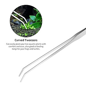 Ohtomber Aquascape Tools Aquarium Kit - 4PCS Terrarium Supplies Include Long Tweezers for Terrarium, Feeding Tongs, Aquarium Scissors, Aquarium Algae Scraper for Fish Tank Cleaning Plant Trimming