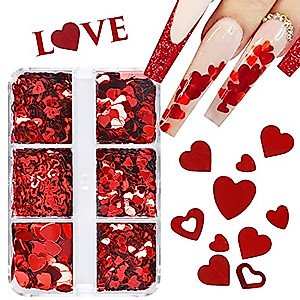 Holographic Nail Art Glitter 3D Holographic Nail Sequins Hollow Heart Glitters Flakes for Nail Art Craft