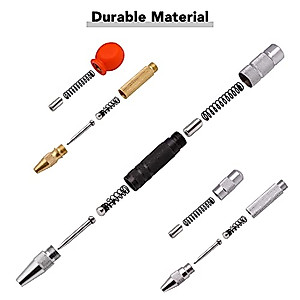 Tlimus 4 Pack 5 Inch and 6 Inch Automatic Center Punch Tool Adjustable Spring Loaded Punch and Metal Engraving Pen for Metal Wood Working with Hard-Shell Carry Case