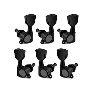 Holmer Sealed String Tuning Pegs Tuning Machines Grover Machine Heads Tuners Tuning Keys Vintage Keystone Style 3 Left 3 Right for Electric Guitar or Acoustic Guitar Black.,TP 03-BK-3L 3R