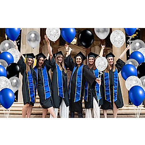 Royal Blue Black Balloons Kit,12inch Blue Black Silver Balloons,55piece Navy Blue Sliver Confetti Balloons for Boy Birthday Party Video Gaming Birthday Party Baby Shower Graduation Party Decorations