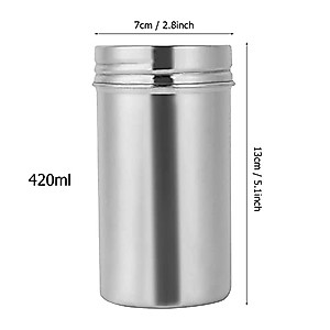 304 Stainless Steel Sealed Food Storage Jar Portable Tea Coffee Beans Container Easy for Travel Outdoor and Camping(L)
