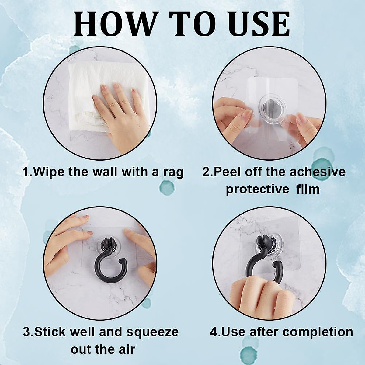 GORGECRAFT 6Pcs Adhesive Mosquito Net Ceiling Hooks and Wall Hooks Swivel Ceiling Turn 360°/180°Mounted Hooks for Hanging Small Plants Towel Coat Bag Bathroom Bedroom Kitchen Door, White&Black