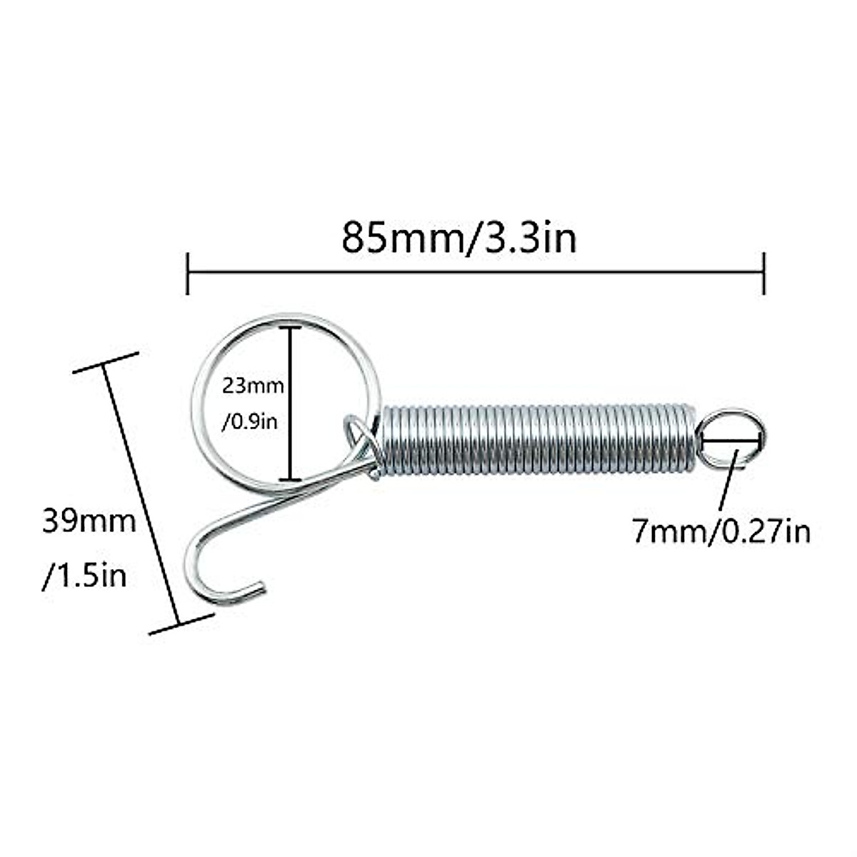 ZRM&E 2pcs 85mm Multifunctional Cage Door Spring Hook Metal Finger Spring Latch Hook for Fixing Pet Cage Door