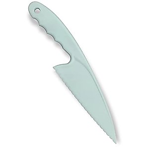 Handy Housewares Lettuce Knife, 11.5" Nylon Cake Knife, Serrated Blade for Cutting Veggies, Fruit, Cake, Bread and More - Random Color (1-Pack)